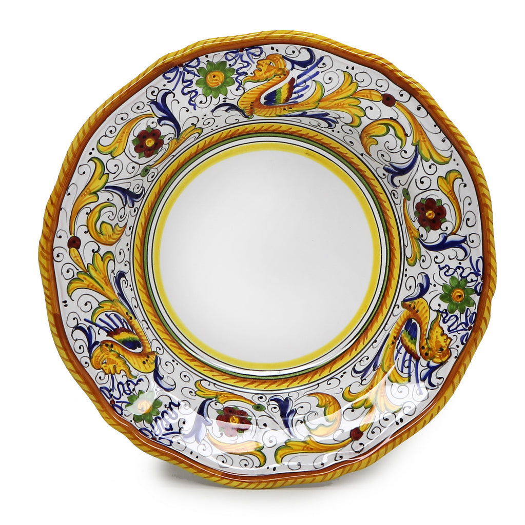 RAFFAELLESCO: Rim Pasta Soup plate (White Center) – Amo D’Italia
